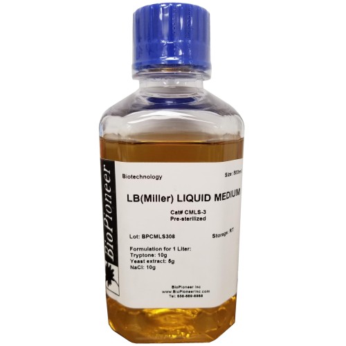 Presterilized LB Miller broth medium, 500ml - Biopioneer